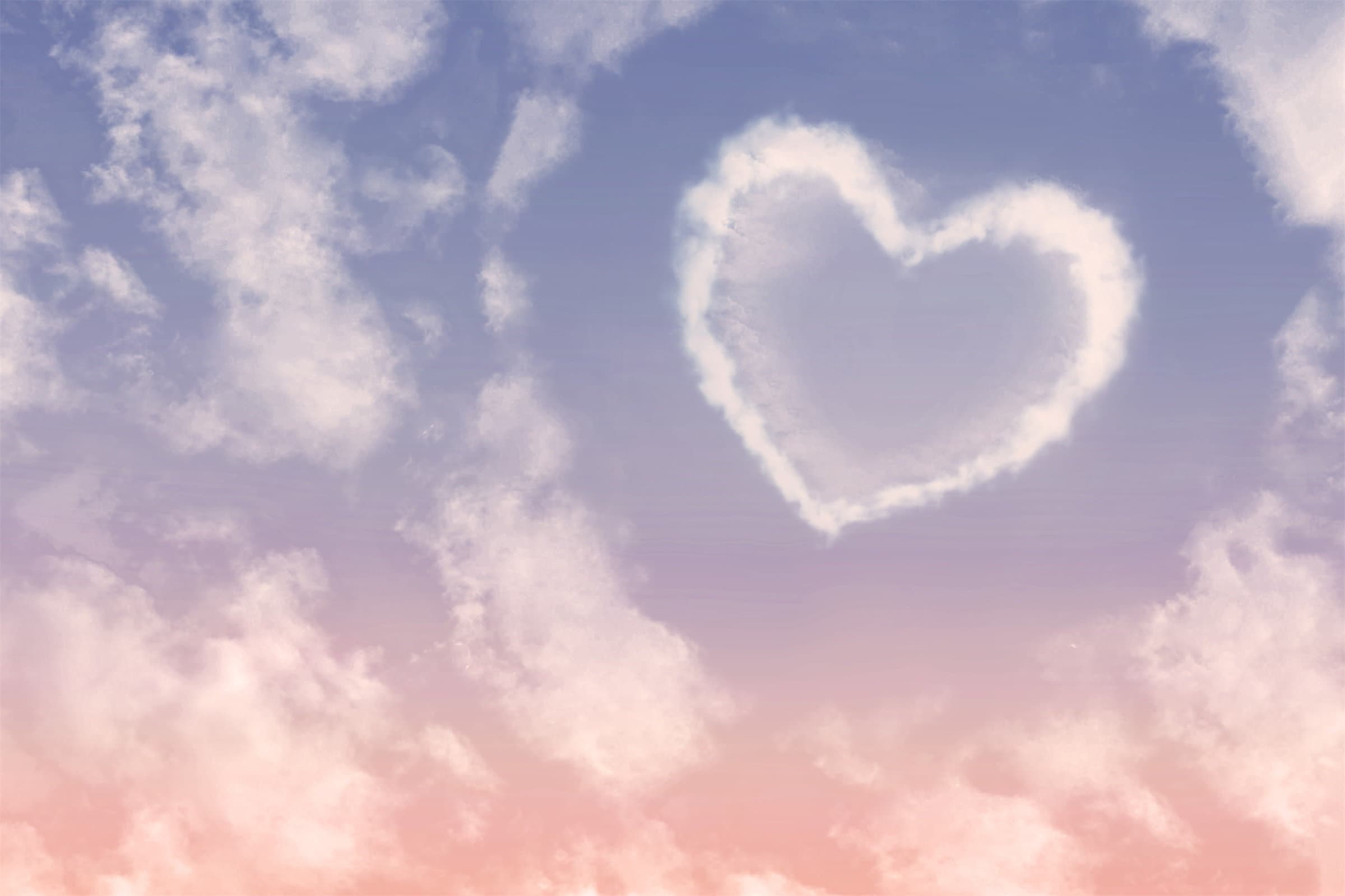 32 Romantic Heart Cloud Wallpaper | Backdrop | Real Blue Sky Cloud ...