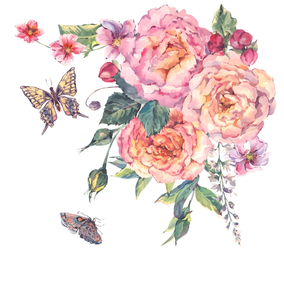 Floral Watercolor PNG Clipart Digital File - Instant Download ...