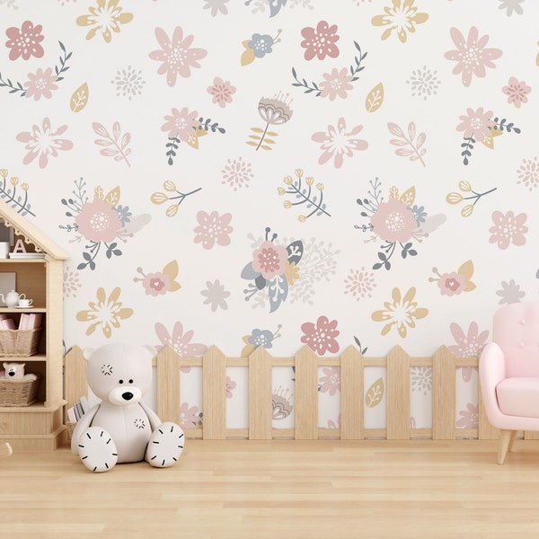 Baby Floral Wallpaper - Etsy