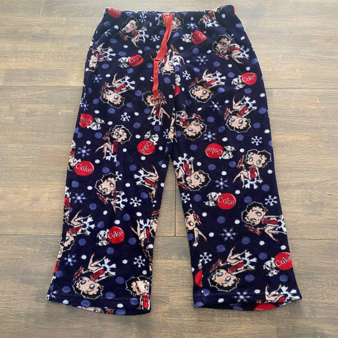 Betty Boop Coca-cola Winter Wonderland Fuzzy Soft Christmas PJ Pants ...