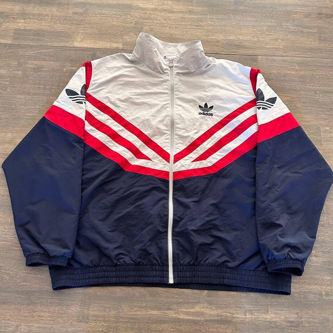 Vintage 90s Adidas Originals Y2K Retro Style Striped Track Zip Jacket Size 2XL - Etsy