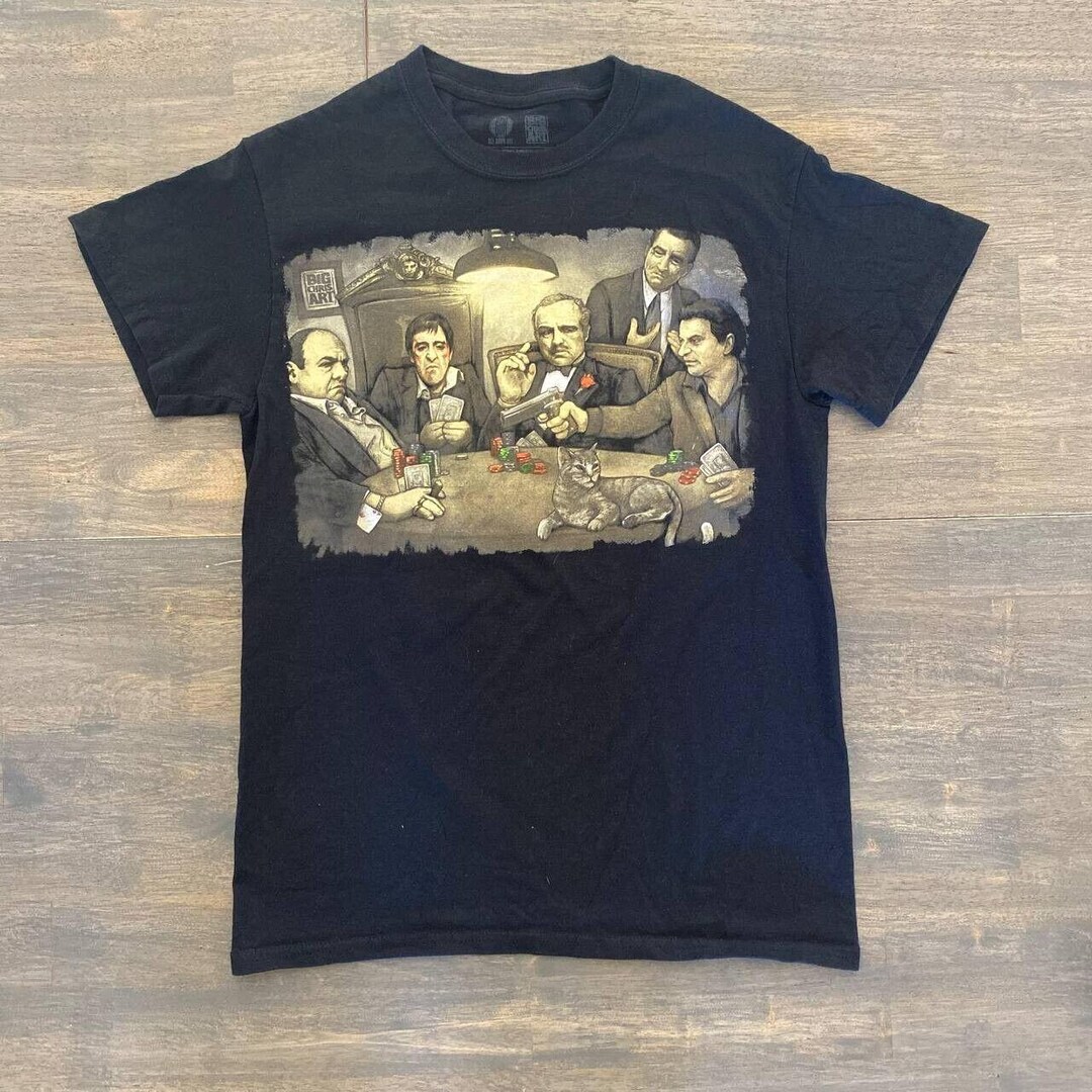 Scarface Godfather Gangster Mafia Poker Gambling Graphic T-shirt Black ...