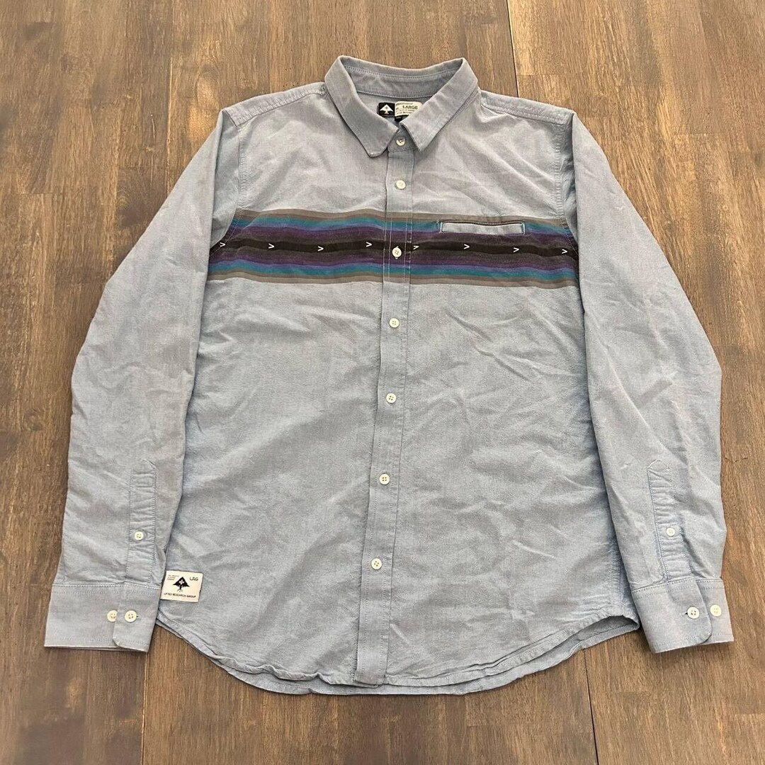 LRG Lifted Research Group Long Sleeve Button Shirt Western Striped ...