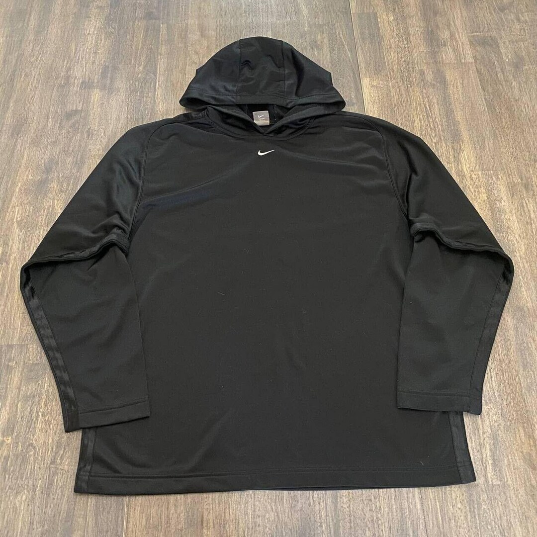 Vintage Nike Hoodie Center Swoosh Hoop Black Mens Size XL Travis Scott ...