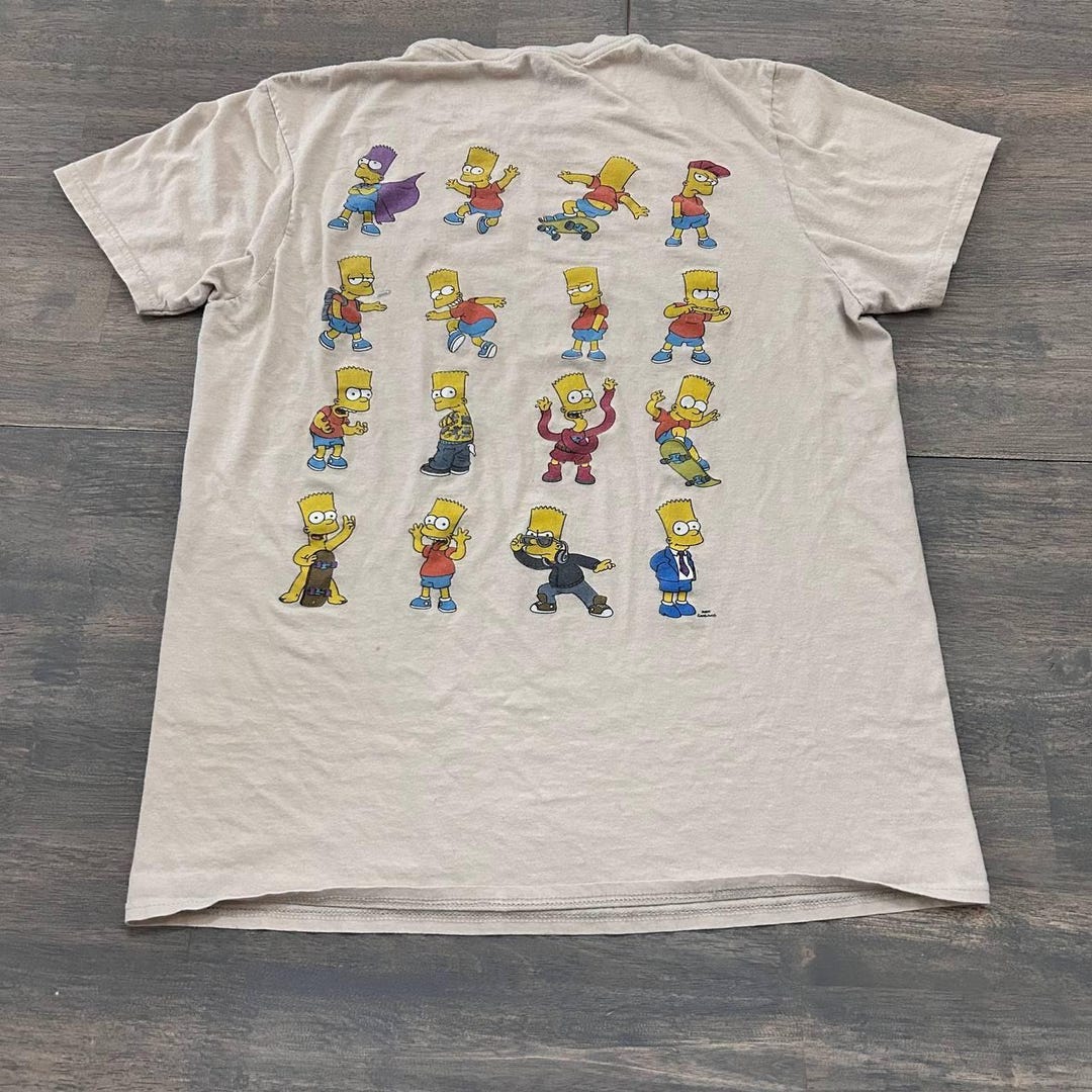 Vintage the Simpsons TV Show Bart Panel Graphic Logo 2 Sided T-shirt Size M - Etsy