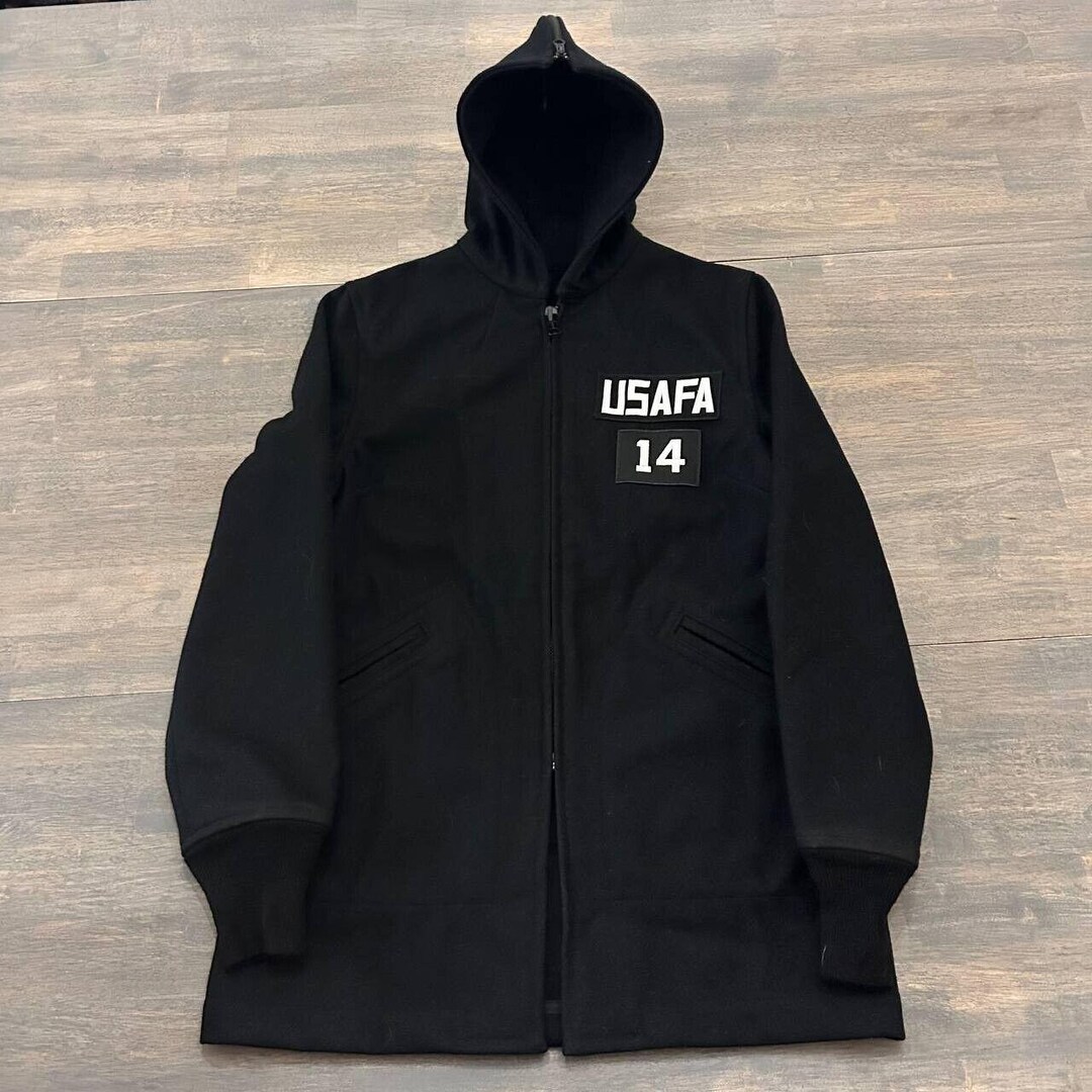 Vintage USAFA Cadets Academy Parka Coat Jacket Hooded Woolrich Black ...