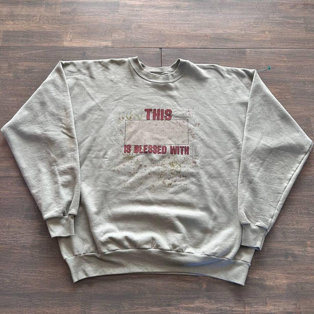 Vintage Y2K Jesus Christ Scripture this is Blessed With Sweatshirt ...