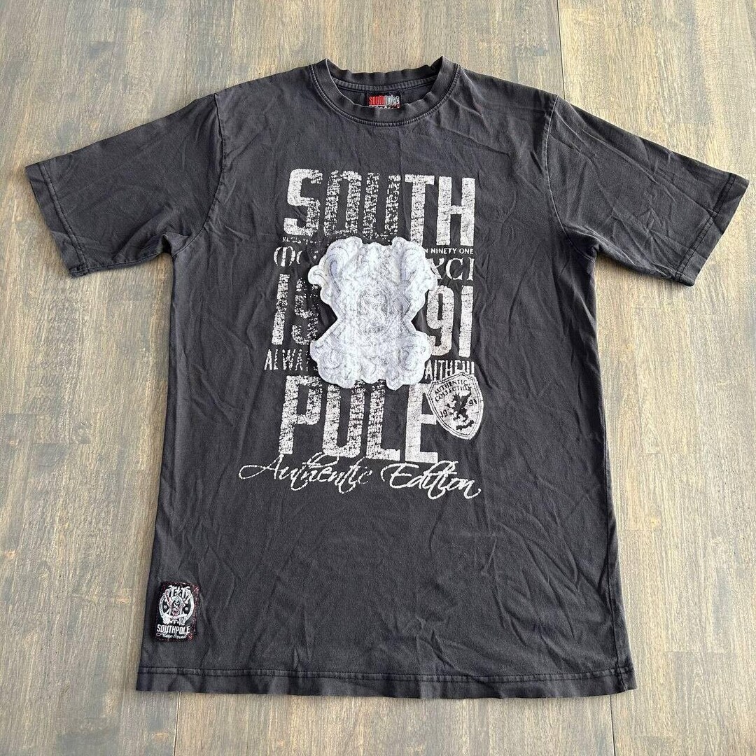 Vintage Y2K South Pole Y2K Puff Print Grunge Graphic Logo T-shirt Black ...