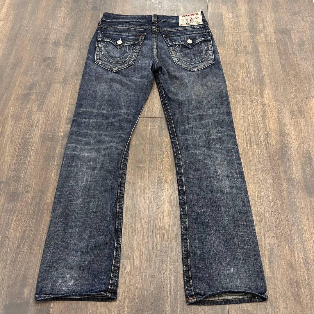 True Religion Ricky Jeans Mens Size 34x32 Denim Flap Y2K Distressed ...