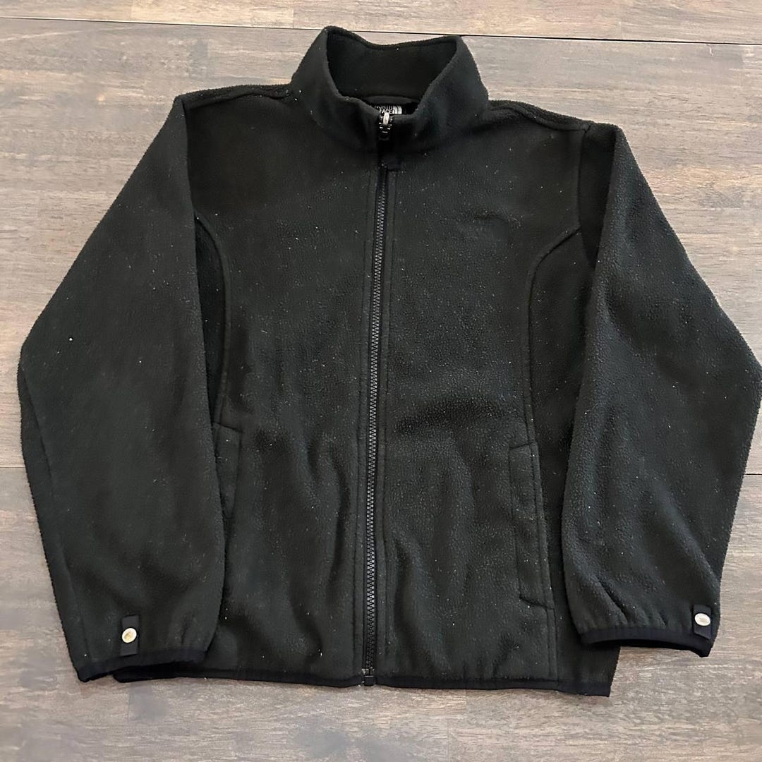 The North Face TNF Chest Logo Black Half Zip Fleece Jacket Warm Boy's ...