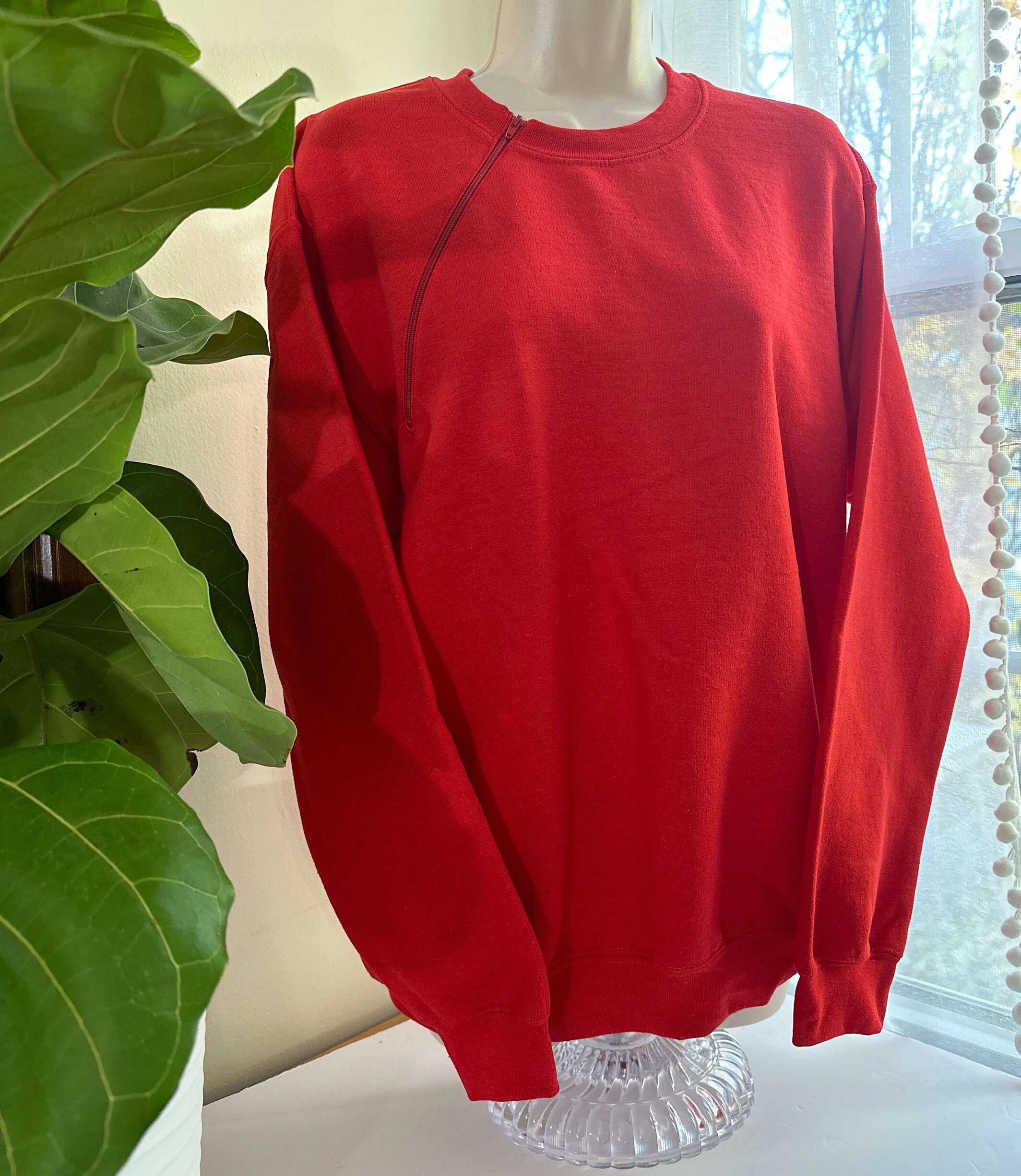Adult Right-side Port Access Sweatshirt for Chemotherapy, Dialysis, and ...