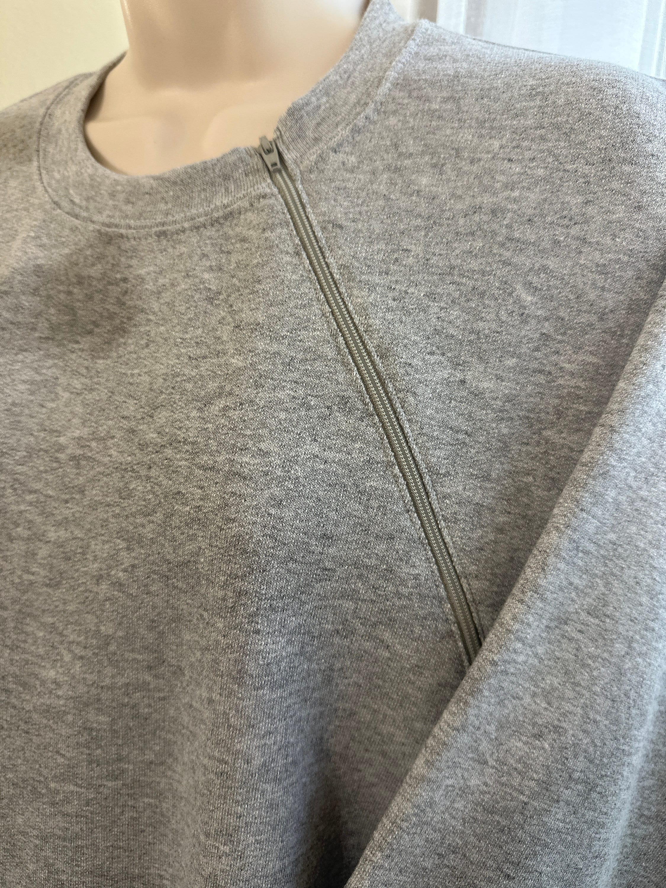 Adult Left-side Port Access Sweatshirt for Chemotherapy, Dialysis, and ...