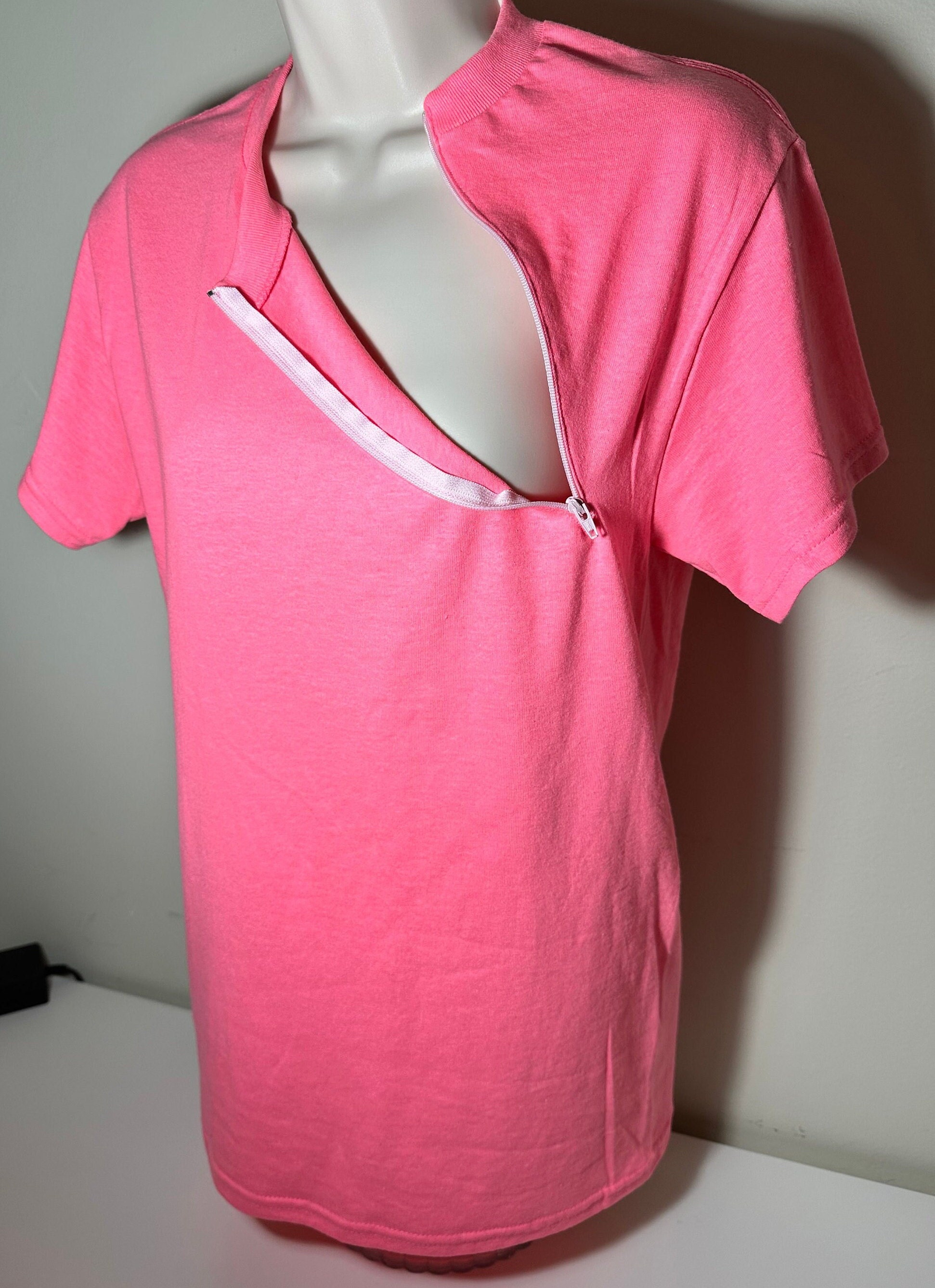 Left-side Port Access Shirt for Chemotherapy, Dialysis, Infusion,unisex ...