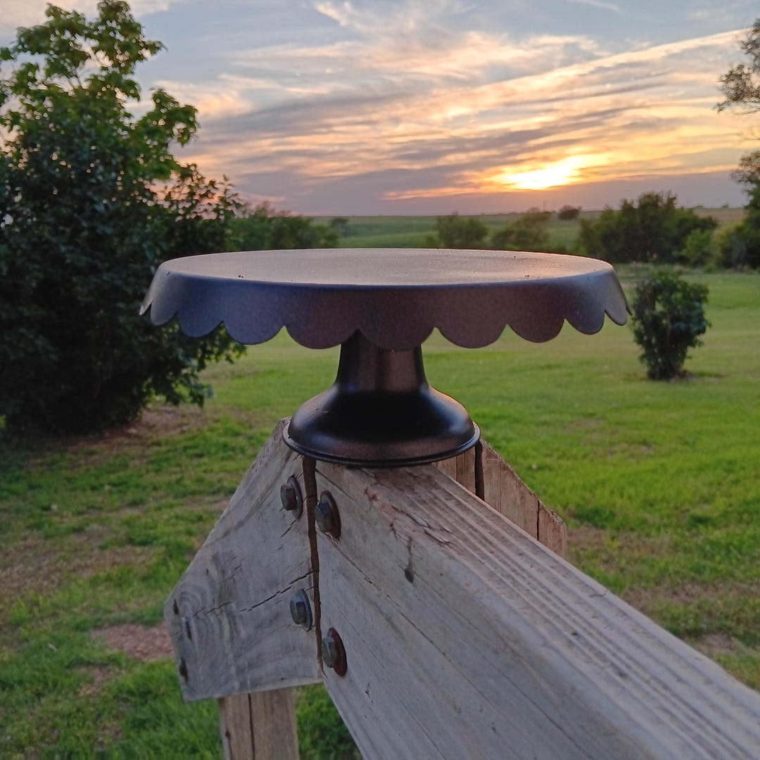 Deathtaxusa • Vintage Dark Black Oil Bronze Cake Stand Cloche Dome ...