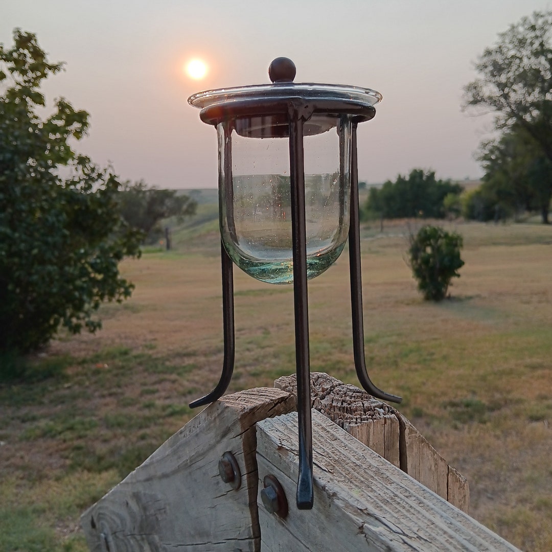 Deathtaxusa Removable Invert Glass Bell Shaped With Metal Stand Base ...