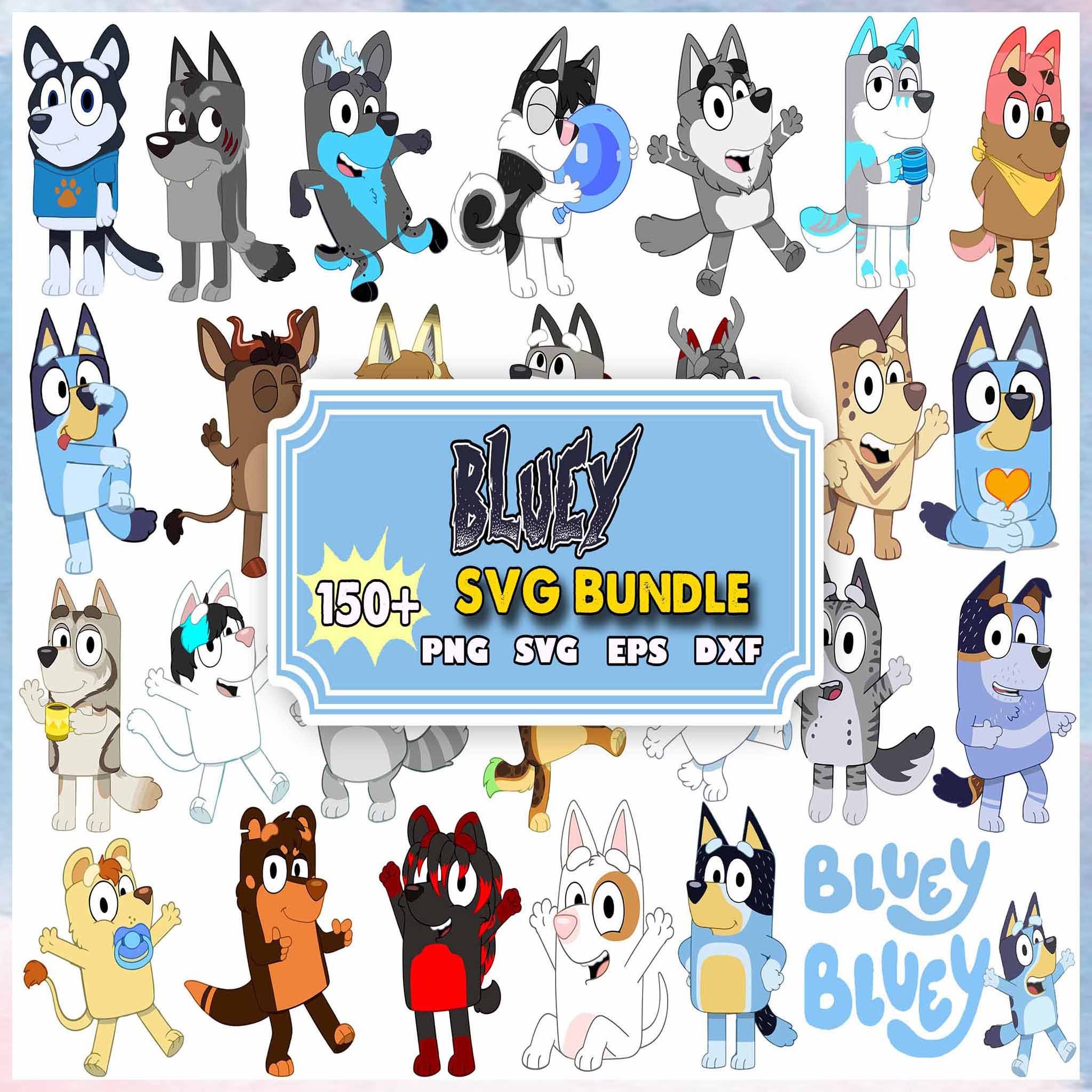 150 Bluey SVG Bundle, Bluey Cut Files for Cricut, Bluey the Dog Clipart ...