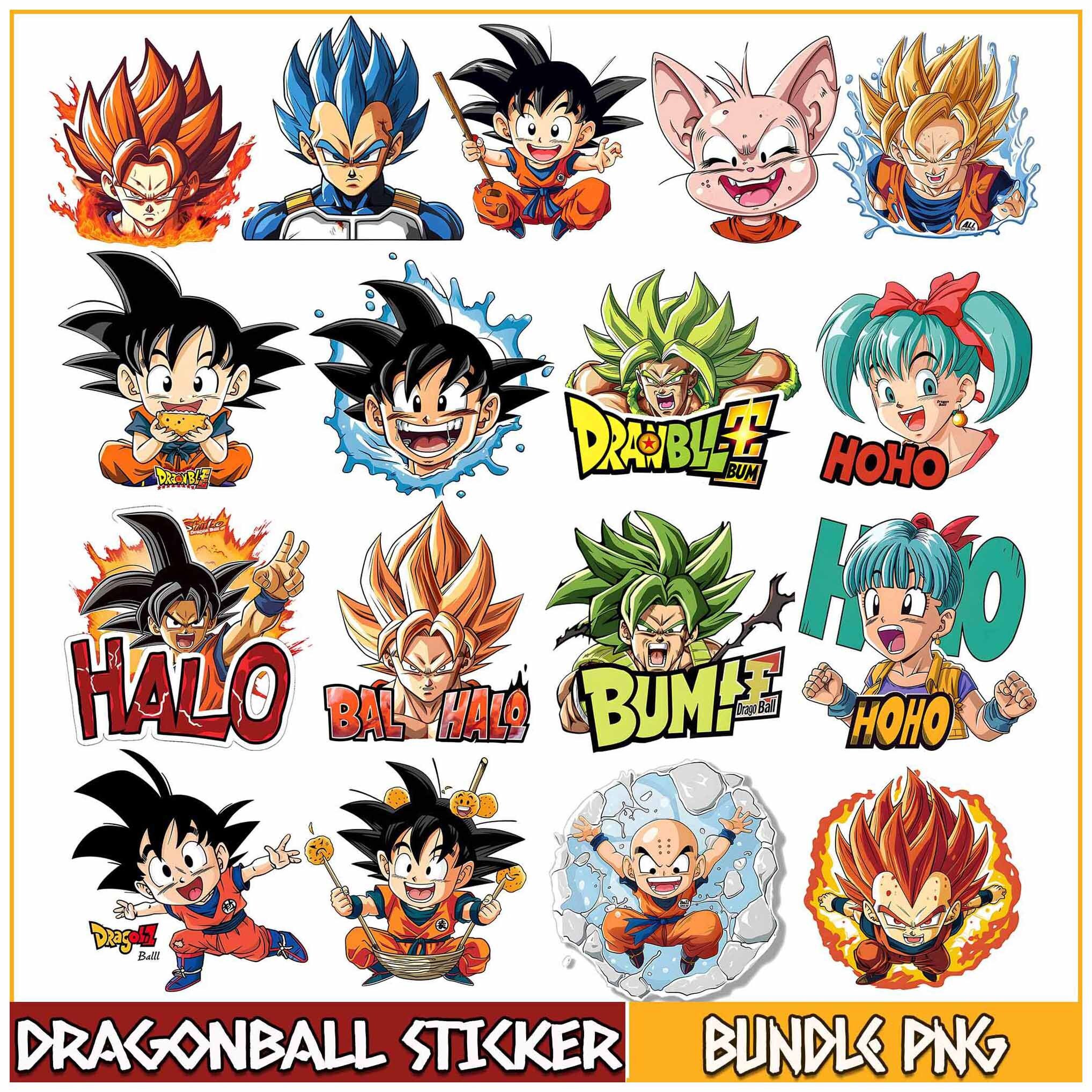 Dragonball Sticker Bundle Svg, Anime Svg-png, Kawaii Svg, Dragonball ...