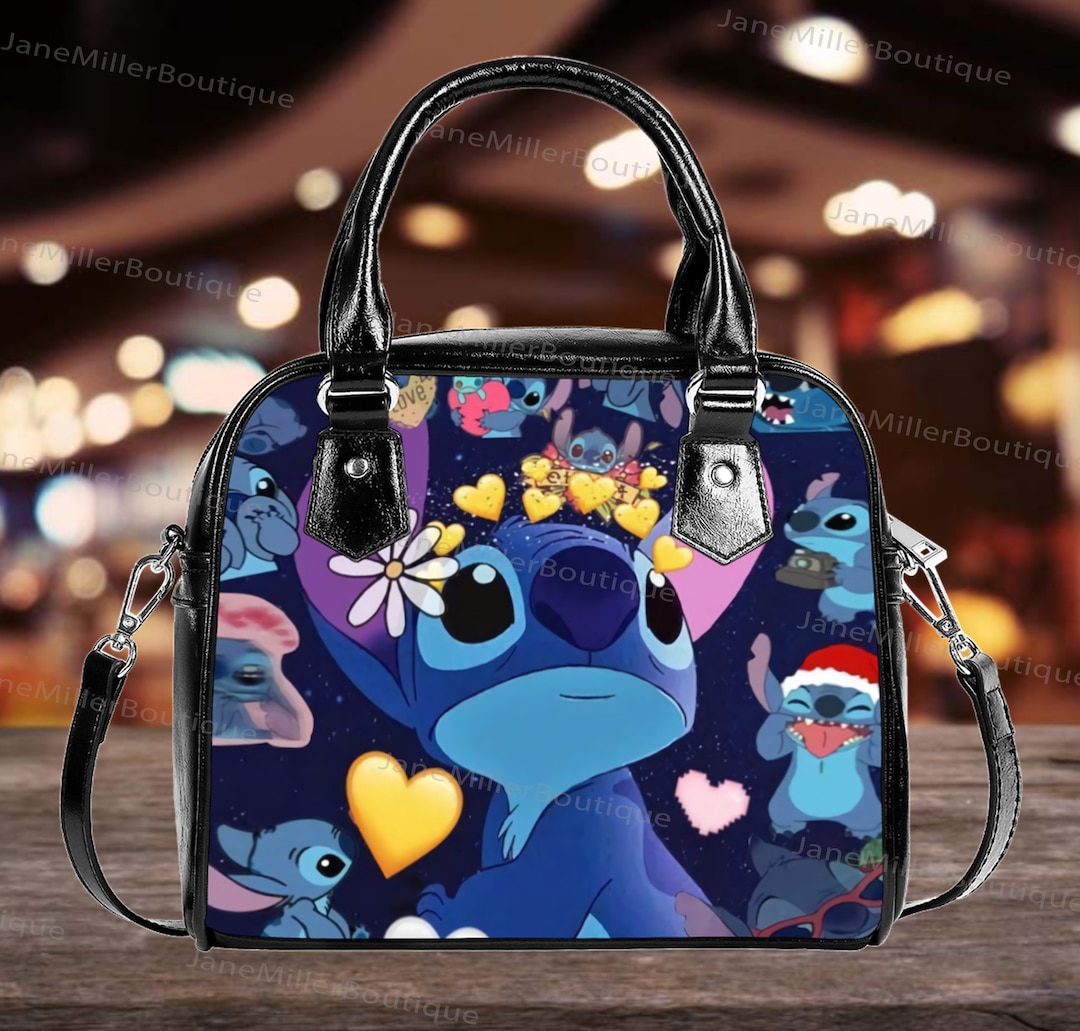 Stitch Disney Leather Shoulder Bag, Stitch Lover Handbag, Custom ...