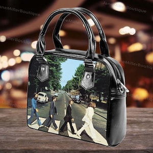 The Beatles Rock Band Leather Bag, Rock Music Handbag, Custom Leather ...