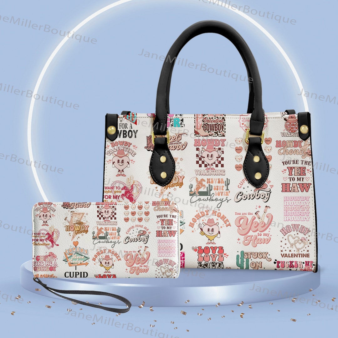 Western Valentine Cowgirl Cowboy Leather Bag, Howdy Honey Handbag ...