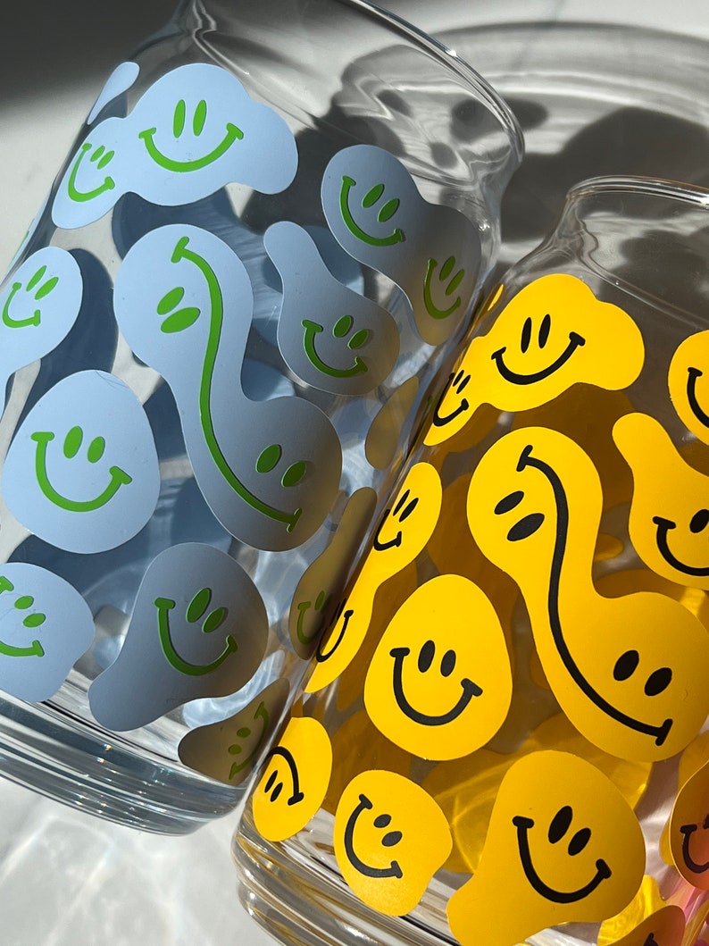 Smiley Face Wavy Smiley Face Trendy Cup Positivity Cup - Etsy