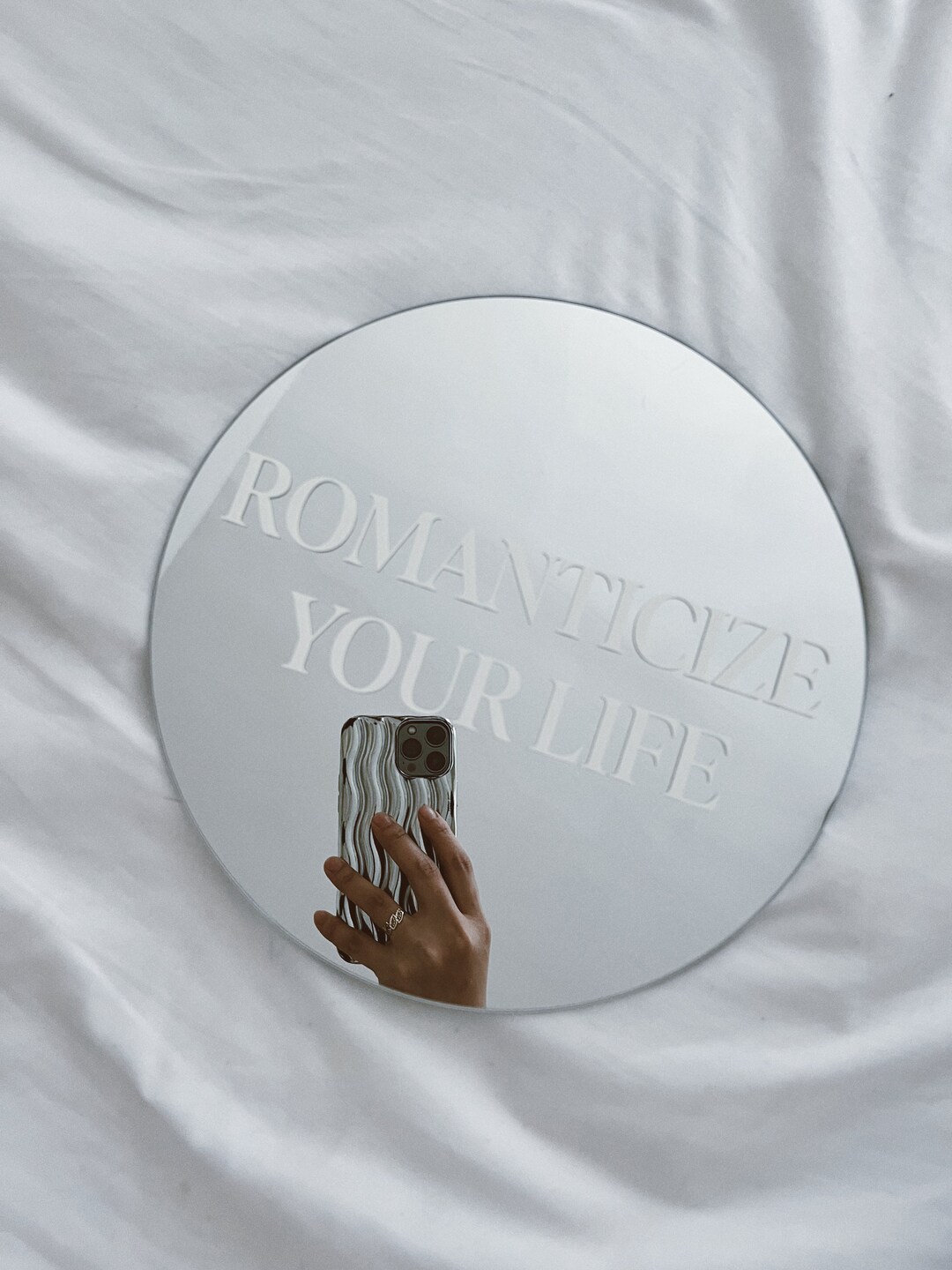 Romanticize Your Life Mirror Aesthetic Round Mirror Minimalist Home ...