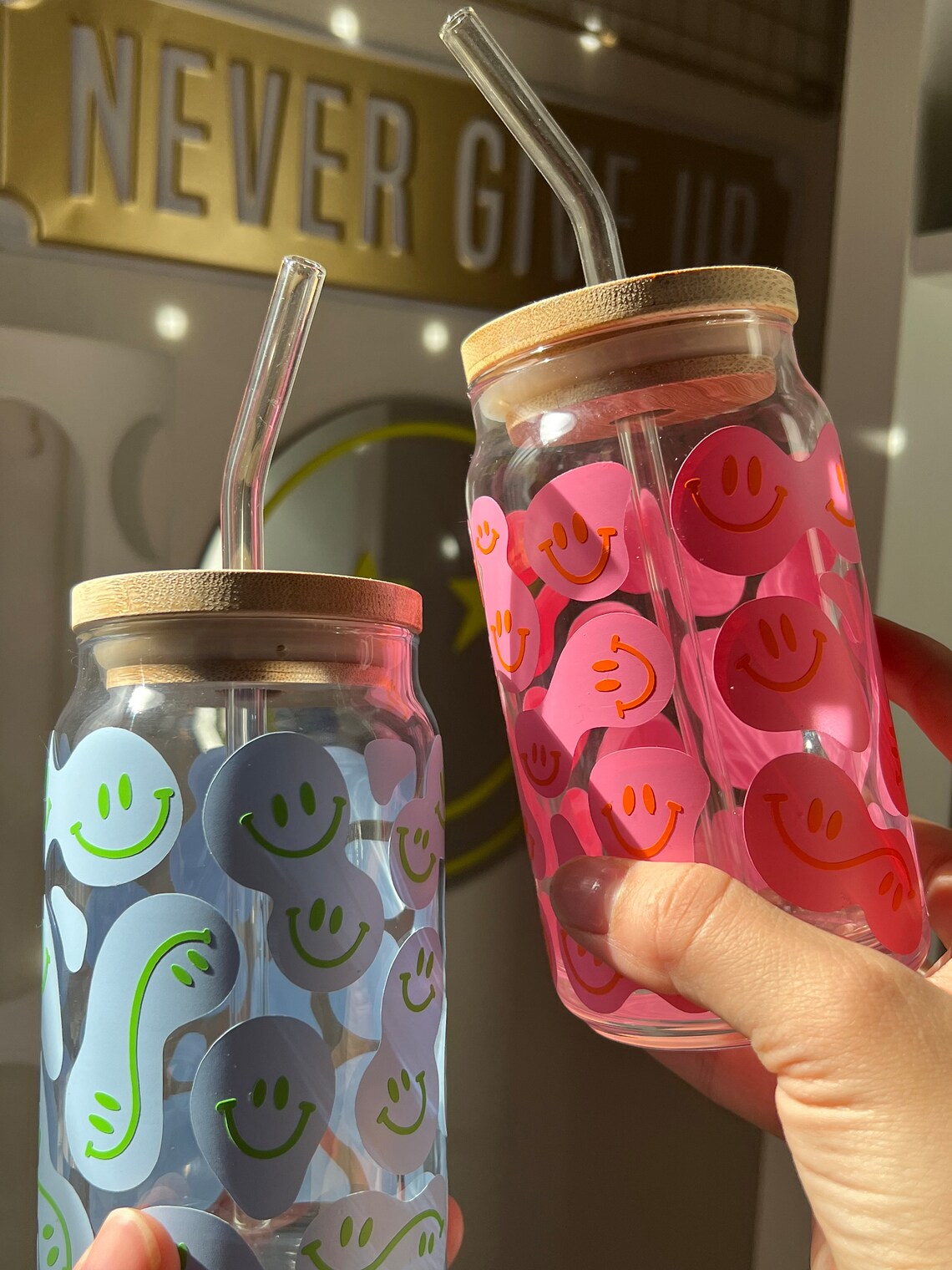 Smiley Face Wavy Smiley Face Trendy Cup Positivity Cup - Etsy