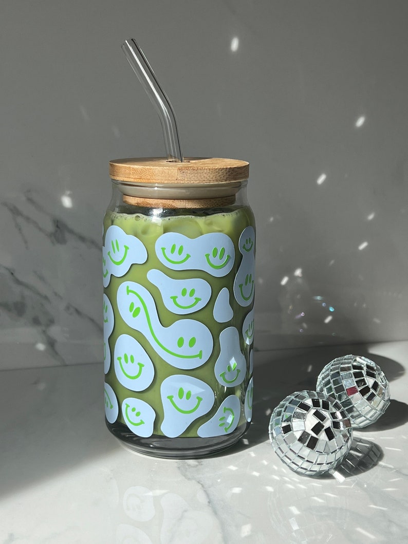 Smiley Face Wavy Smiley Face Trendy Cup Positivity Cup - Etsy