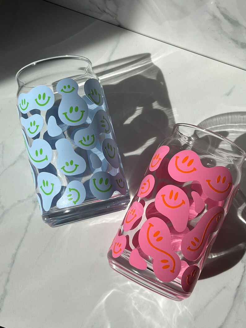 Smiley Face Wavy Smiley Face Trendy Cup Positivity Cup - Etsy