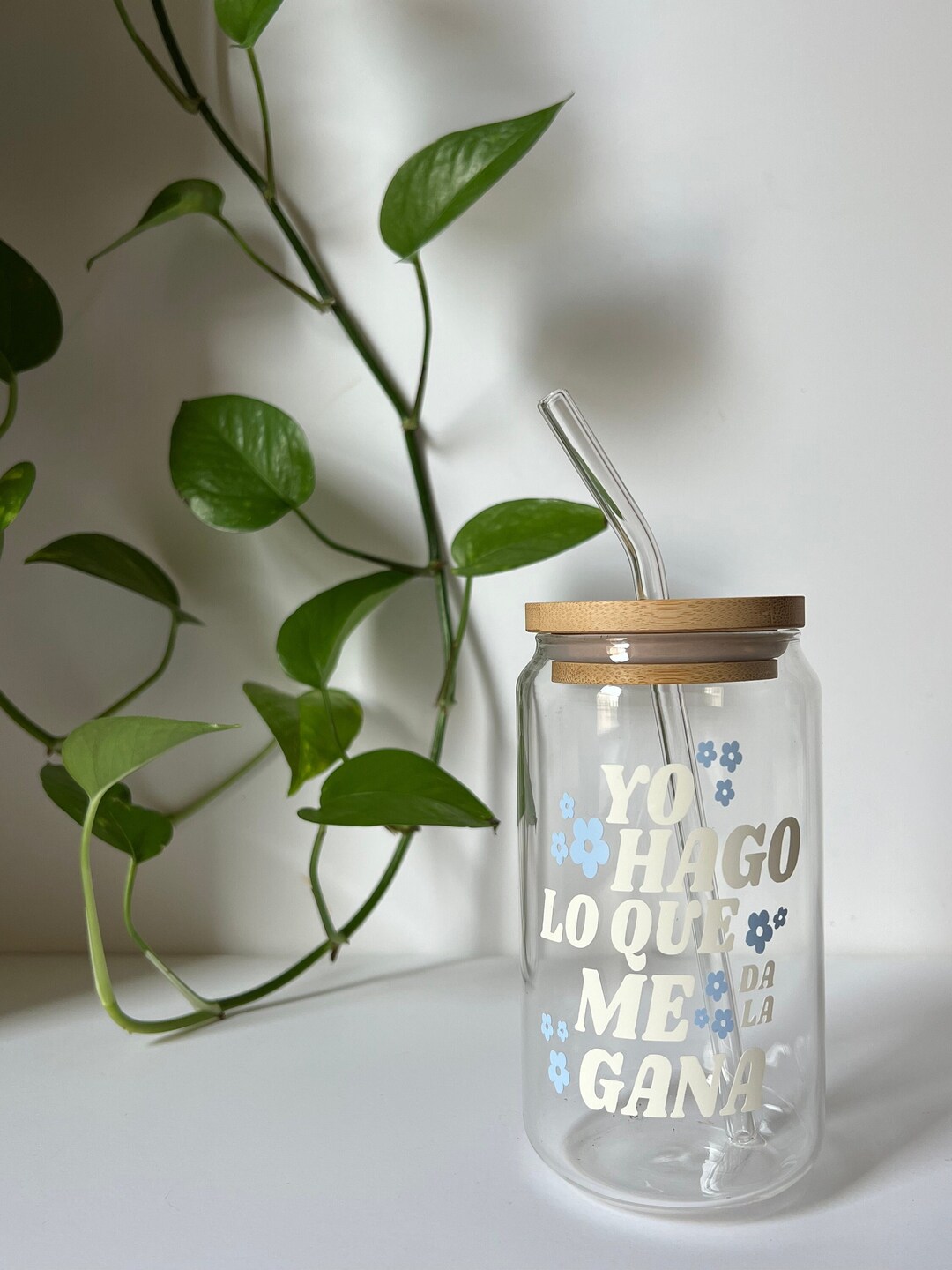 Bad Bunny Cup Bad Bunny Gift YHLQMDLG Iced Coffee Glass Cup Flower ...