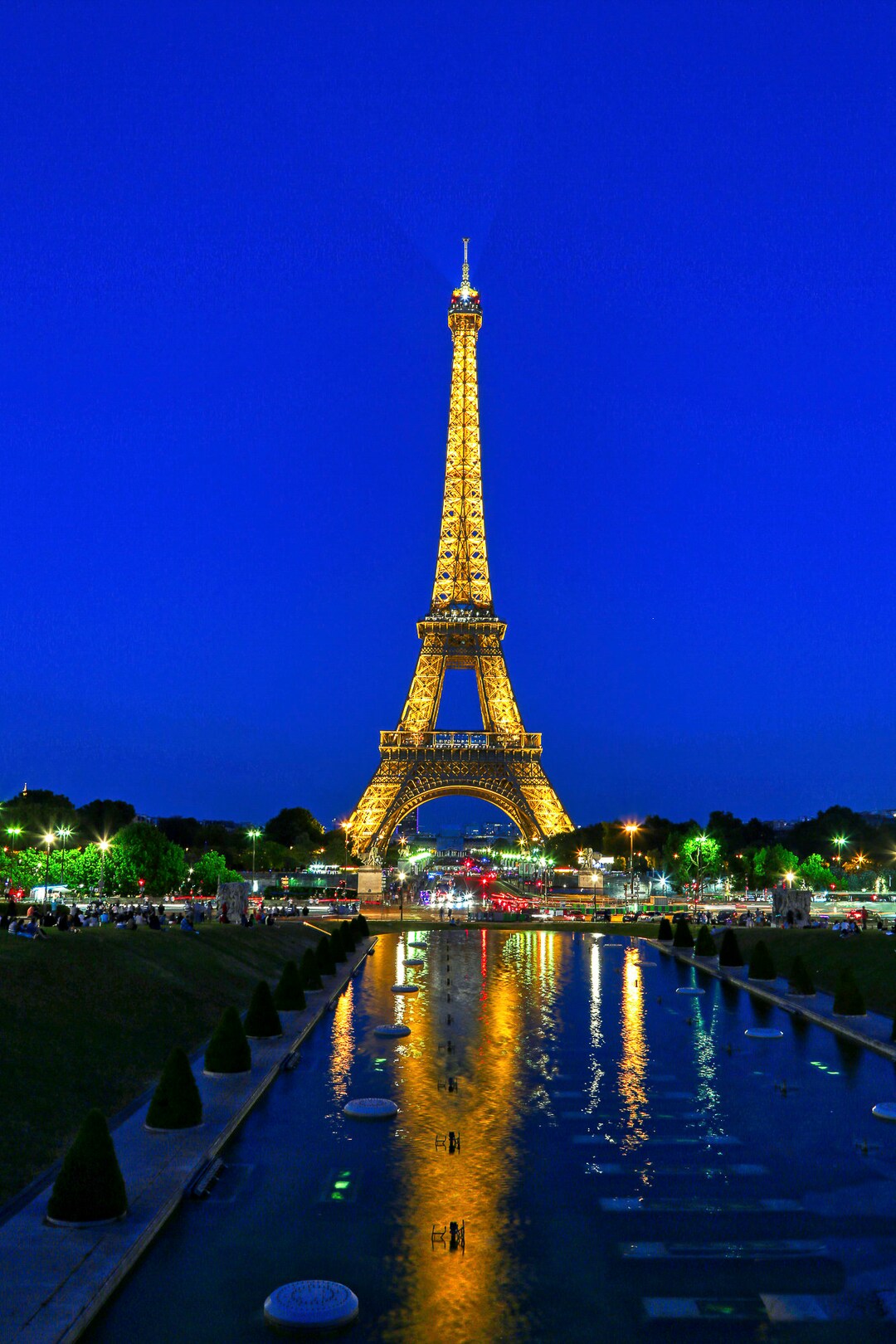 Eiffel Tower At Night Blue