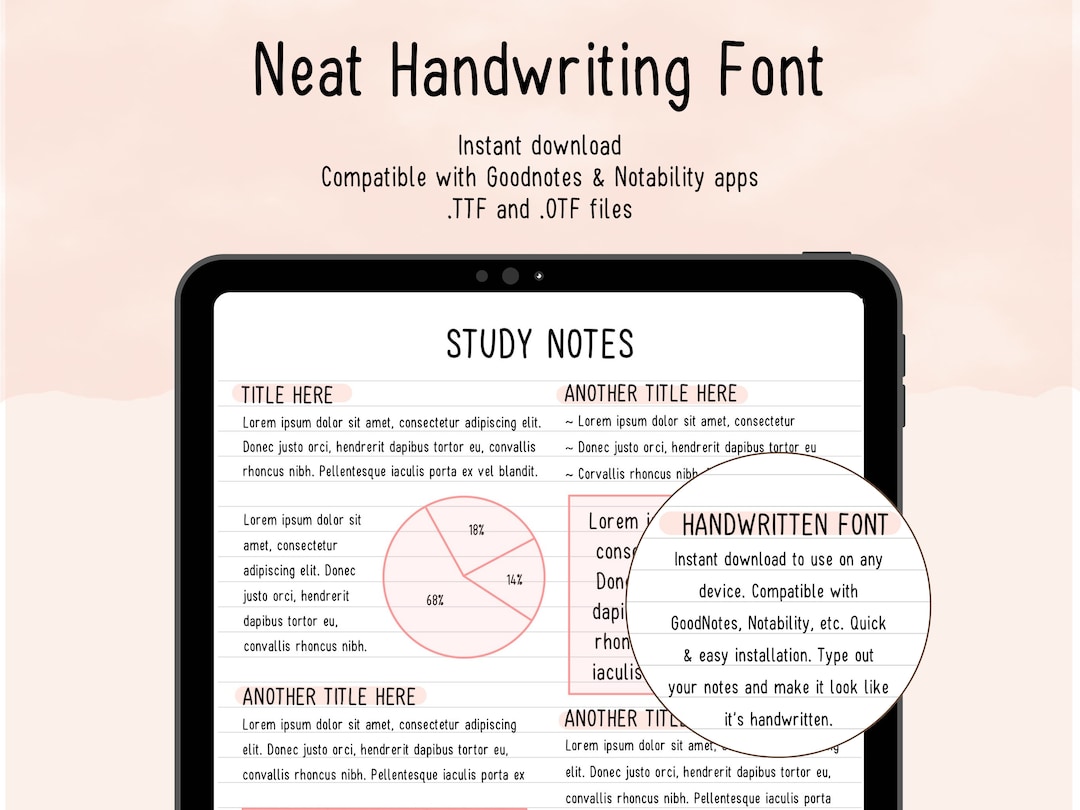 Neat Handwritten Font for Digital Planner and Student Note Taking Cute ...