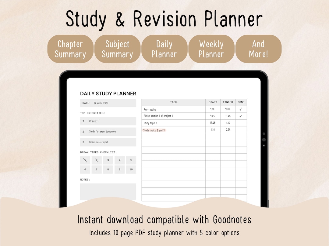 Digital Student Planner | Digital Study Planner, Revision Planner ...