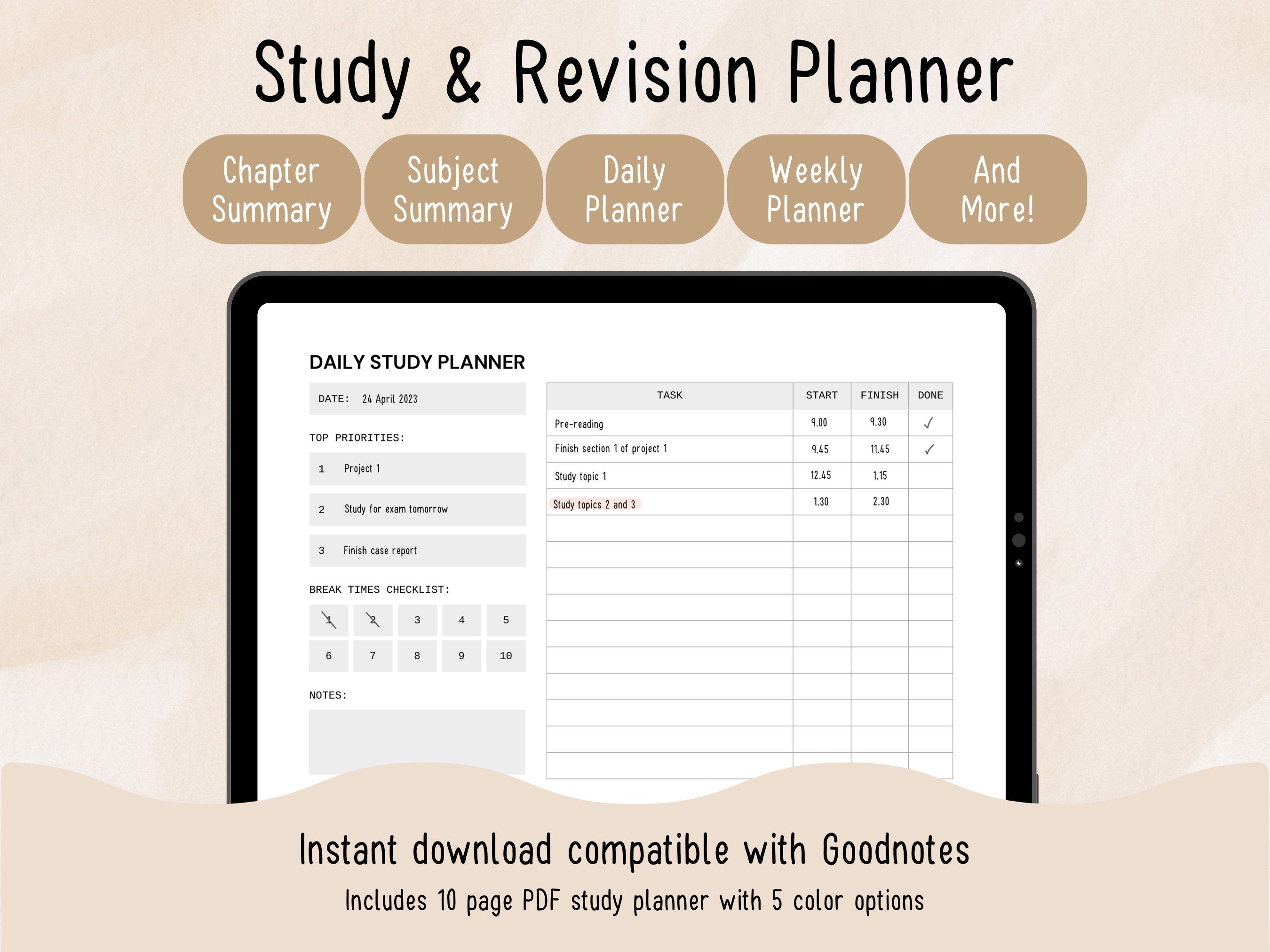 Digital Student Planner Digital Study Planner, Revision Planner, Study ...