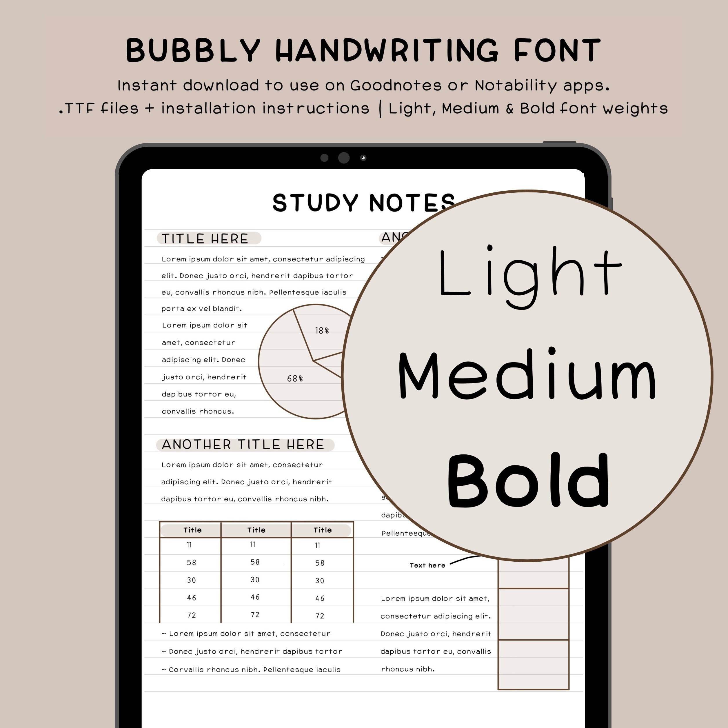 Neat Handwritten Font for Digital Planner and Student Note - Etsy