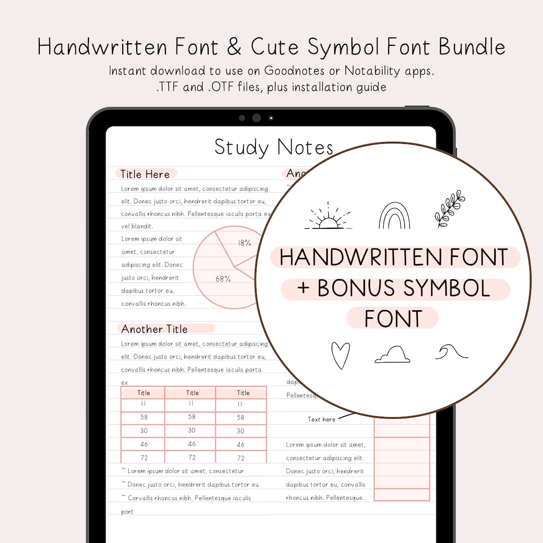 Neat Handwritten Font for Digital Planner and Student Note - Etsy Australia