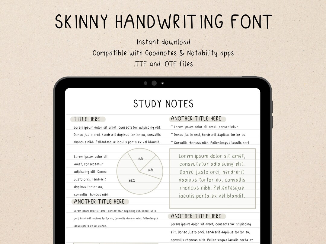 Neat Handwritten Font for Digital Planner and Student Note Taking Cute ...