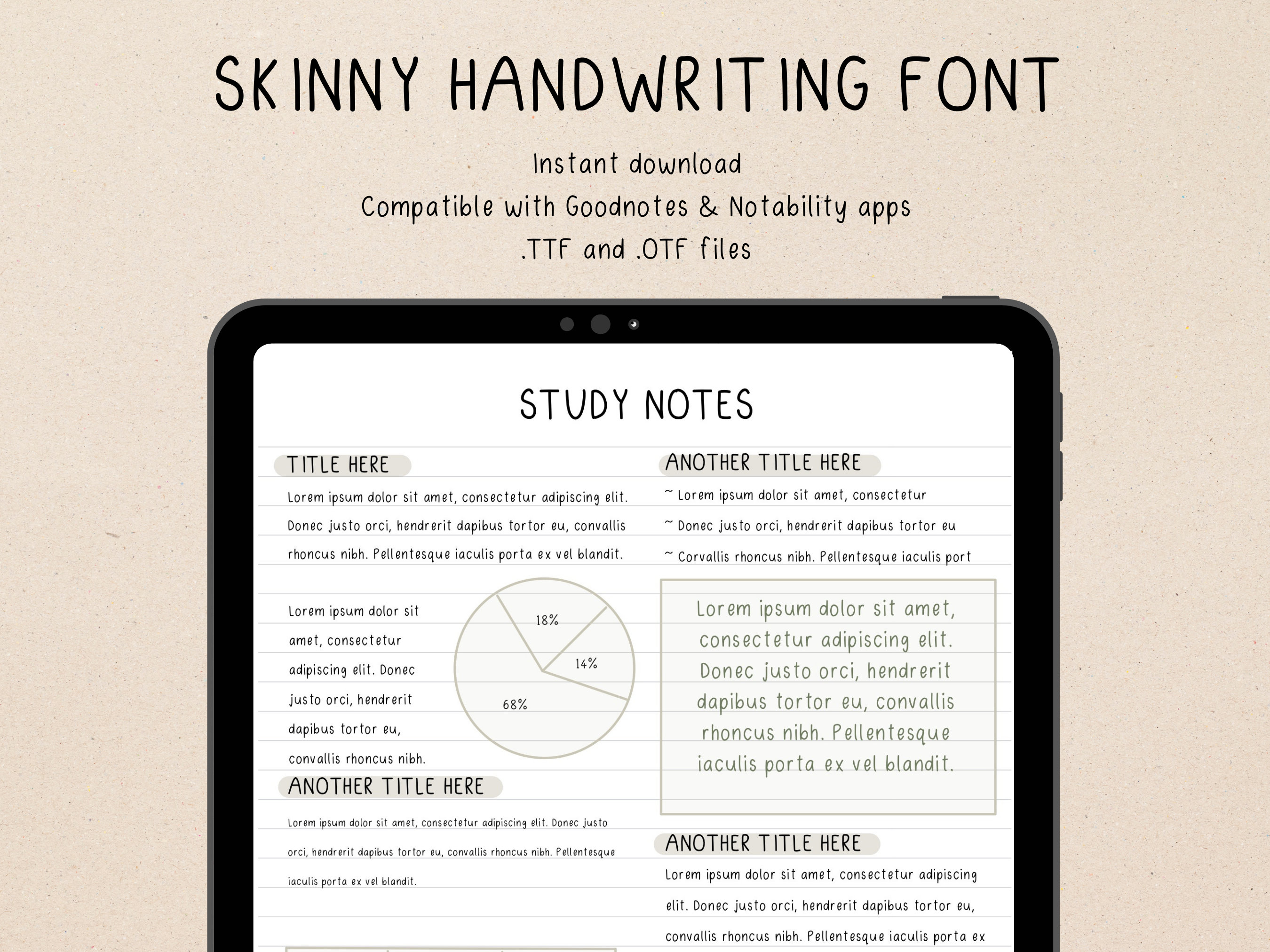 Ordentliche handgeschriebene Schrift für digitalen Planer und ...
