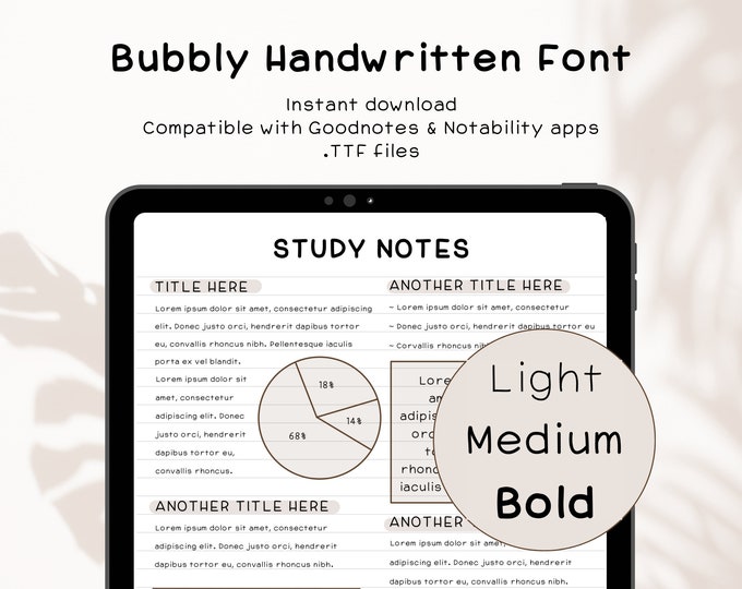 Neat Handwritten Font for Digital Planner and Student Note Taking Cute ...