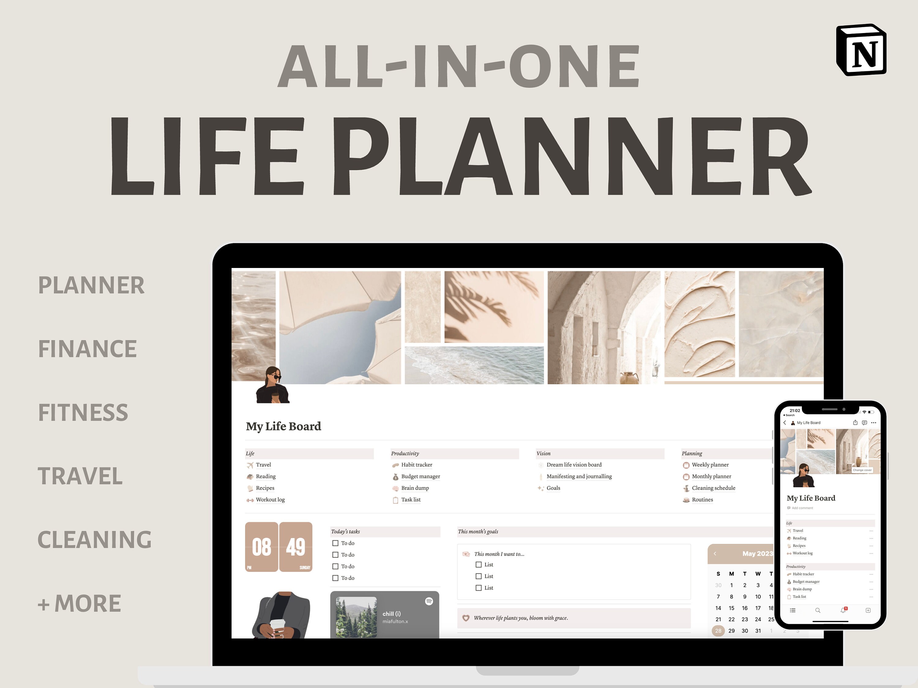 All in One Notion Planner Template Notion Life Planner - Etsy Australia