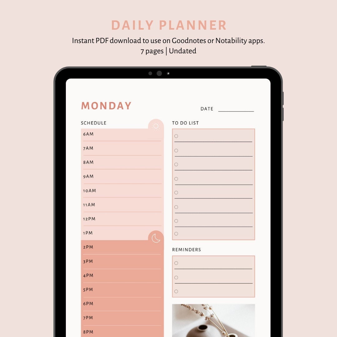 Digital Daily Planner for iPad | Goodnotes, Notability | Minimal ...