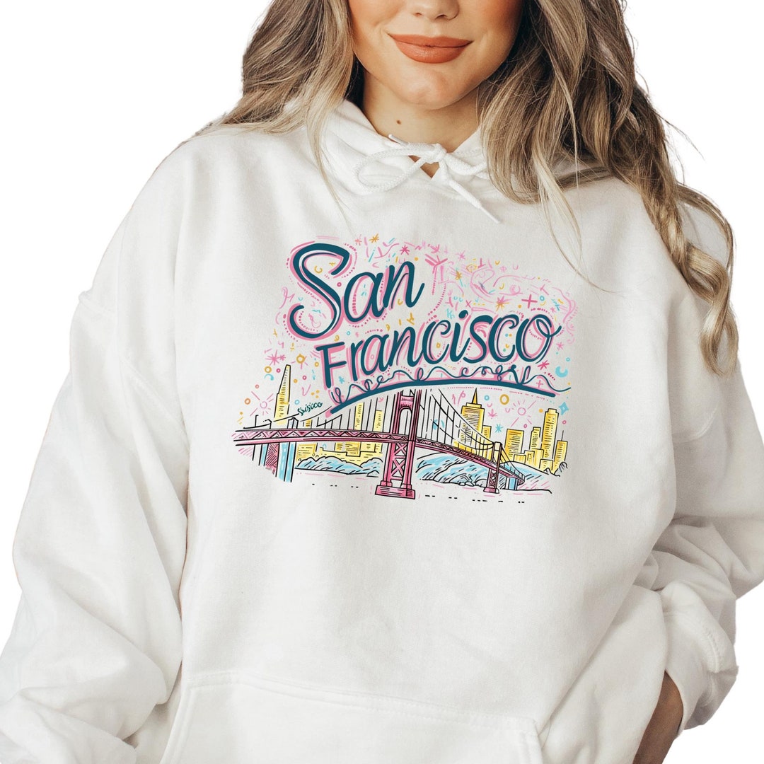 San Francisco Sweatshirt, Golden Gate Bridge Crewneck, California ...