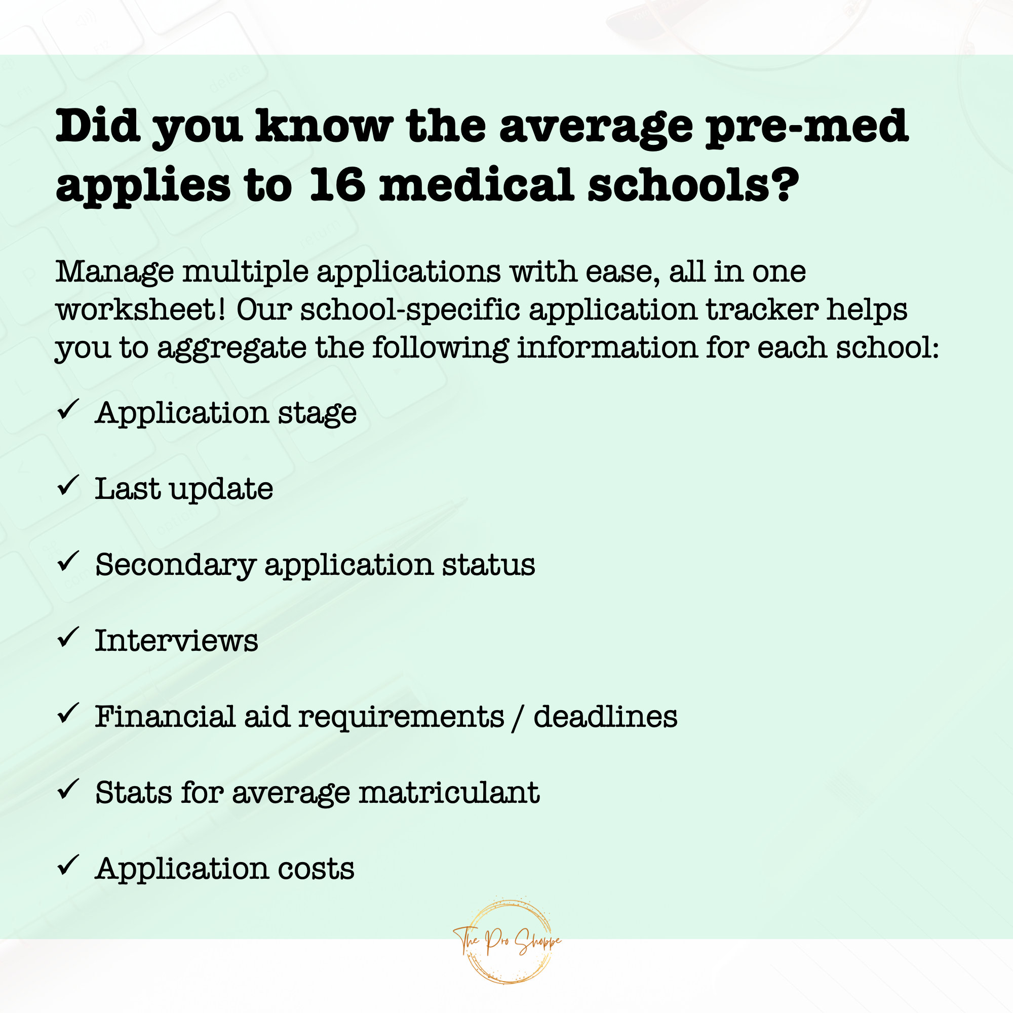 Medical School Application Tracker - Etsy