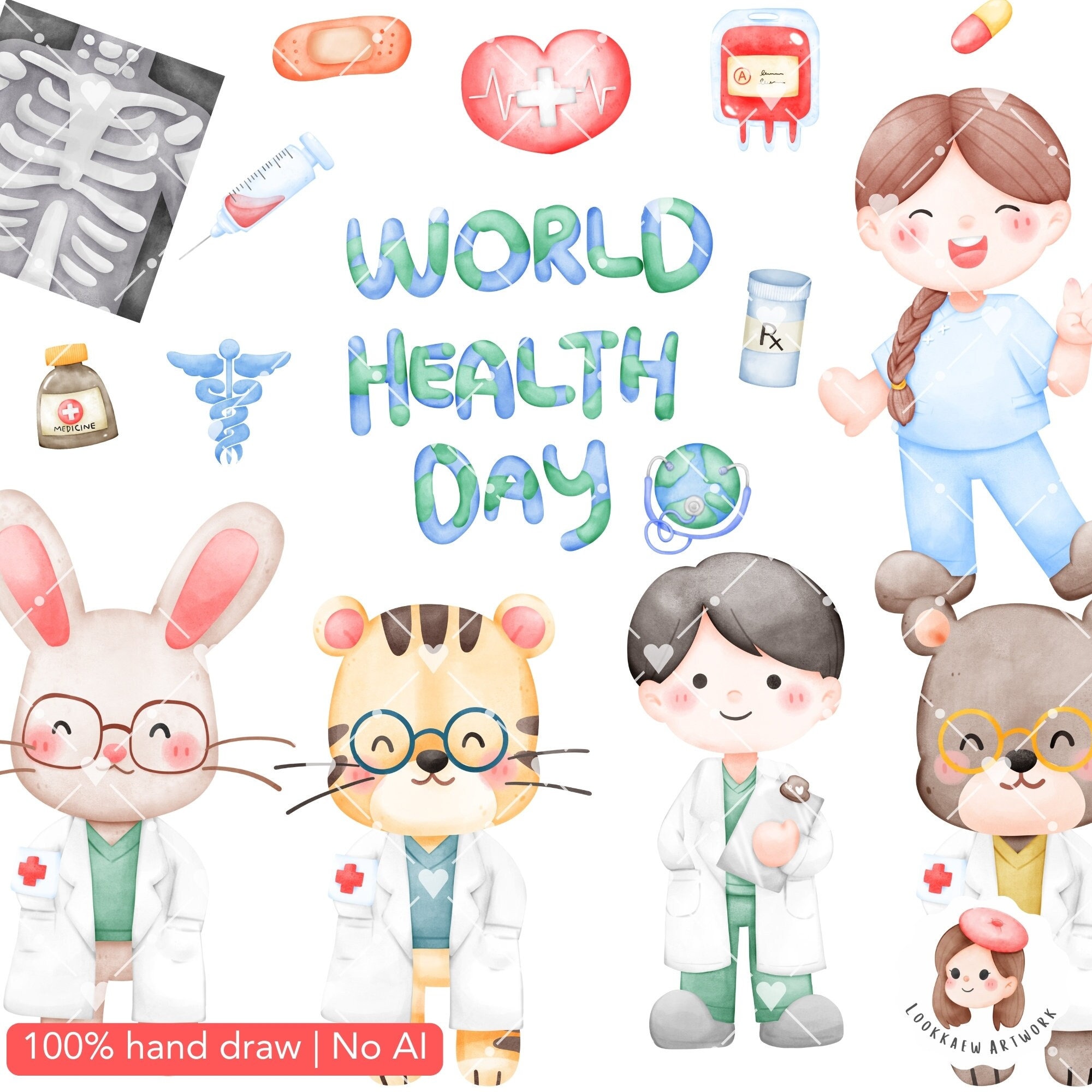 Medical Healthcare Clipart, World Health Day, Hospital Clipart, Animal ...