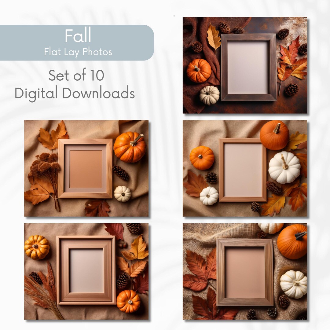 Digital Download - Set of 10 Fall-themed Flat Lay Photos Featuring ...