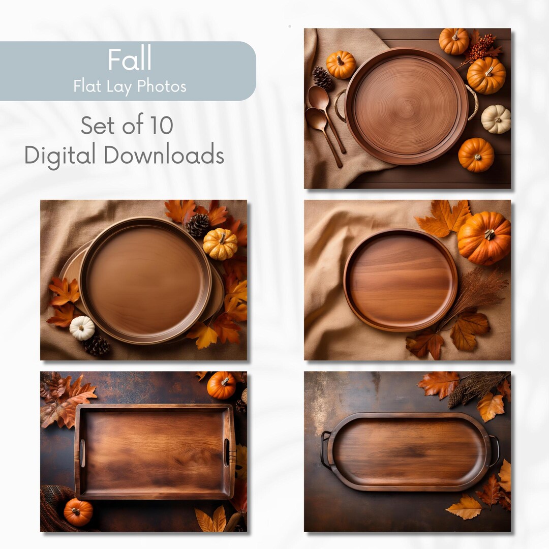 Digital Download - Set of 10 Fall-themed Flat Lay Photos Featuring ...