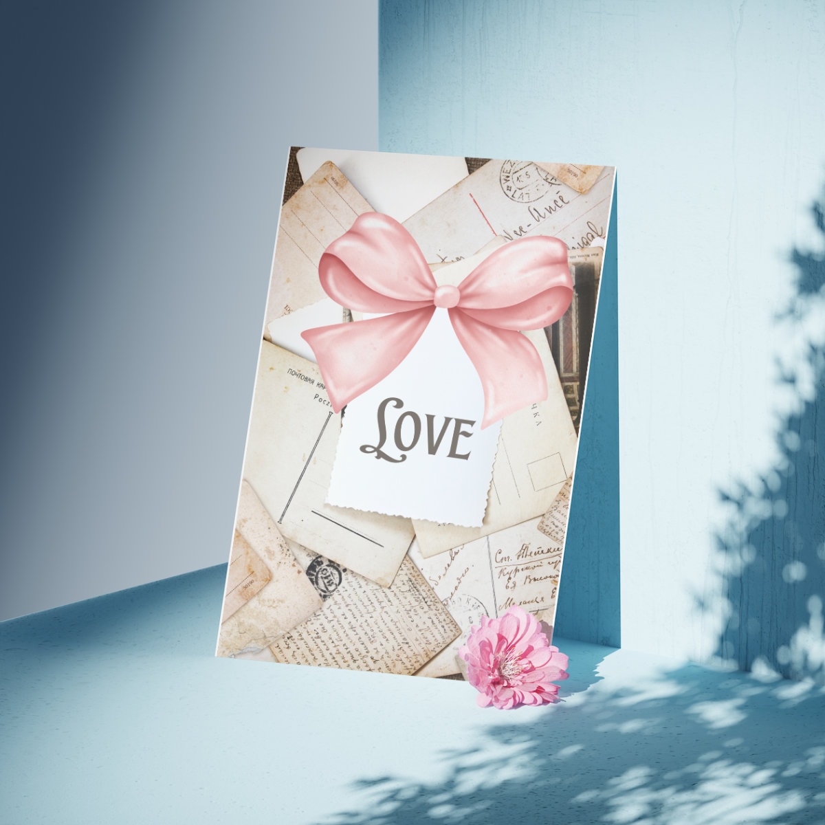Love Letters Poster, Coquette Room Decor, Pink Vintage Bow Print, Baby ...