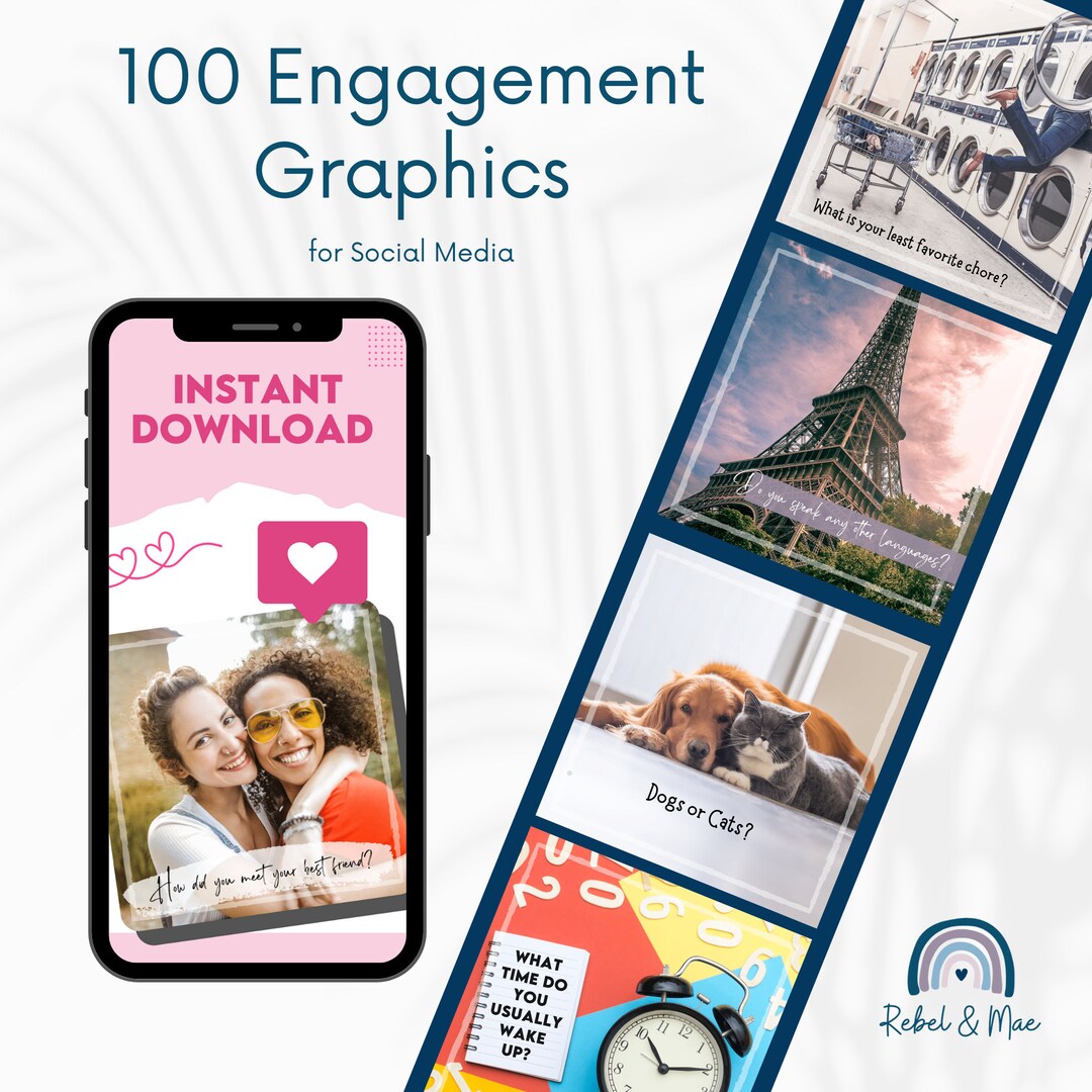 100 Engagement Graphics - Instant Download - Etsy