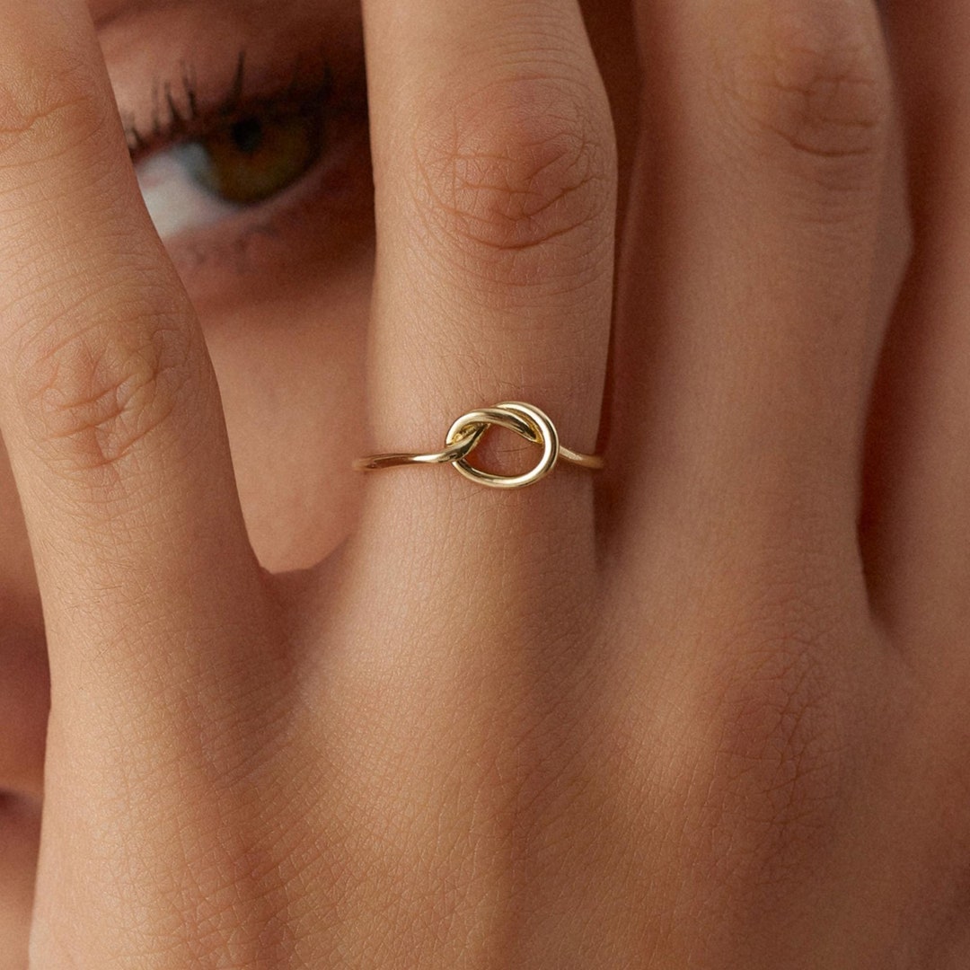 Sailors Knot Ring, Minimalist Rings, 14K Solid Gold Rings, Elegant ...