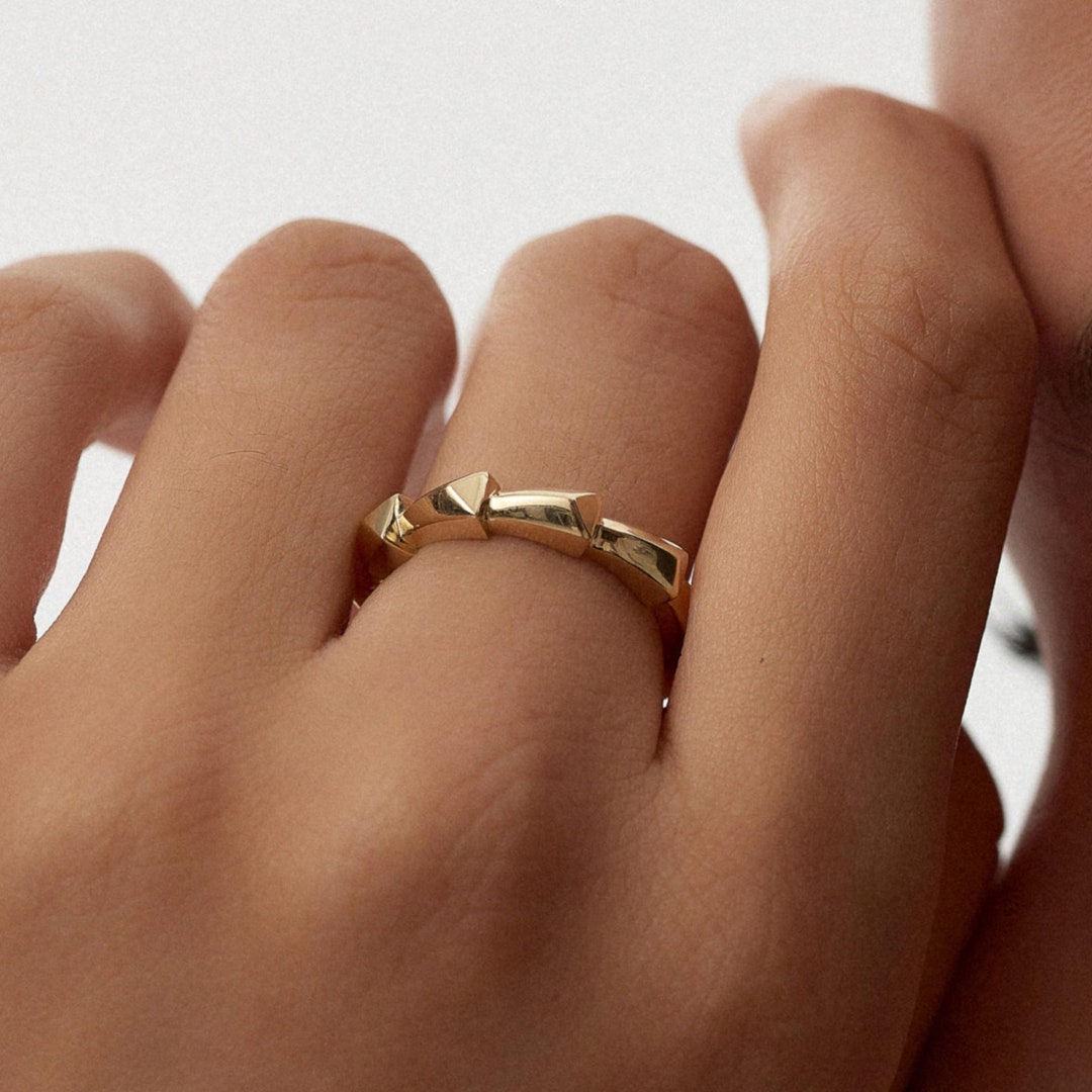 Spire Ring, Stacking Rings, 14K Solid Gold Rings, Chic Rings, Dainty ...